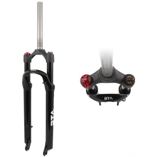 Вилка амортизационная Bta 27,5", пружинная, шток 1"1/8, DISC, ход 100мм