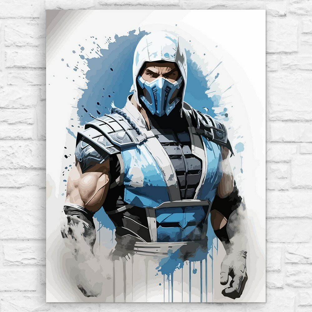 Картина по номерам на холсте игра Mortal Kombat (Саб зиро, Мортал Комбат, PS, XBOX, PC) - 15038 В 30x40