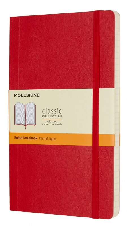 Блокнот Moleskine Classic Soft 130x210 в линейку красный мягкая обложка