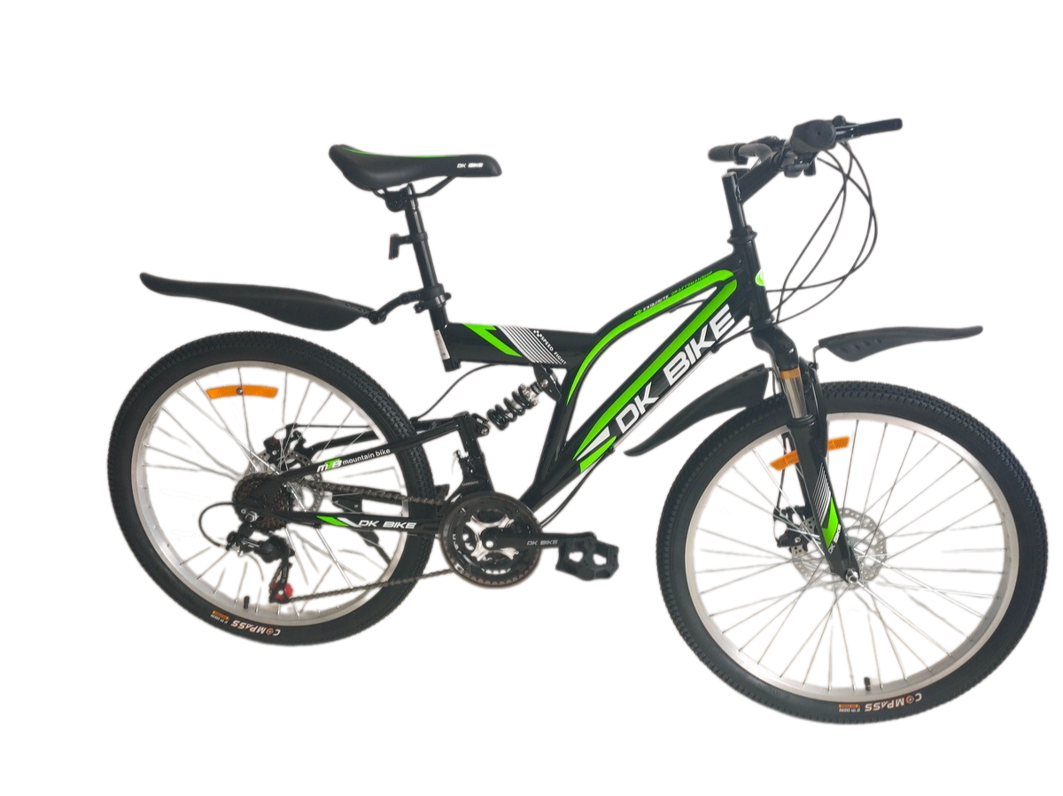 Велосипед спортивный, 24", стальной, зеленый, 21 скорость