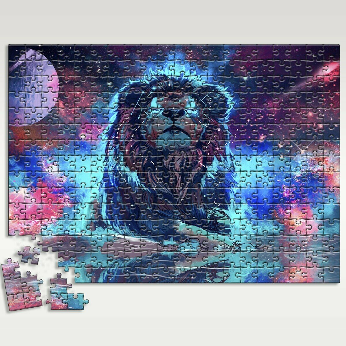 Пазл картонный А3: модель космос лев - 6832