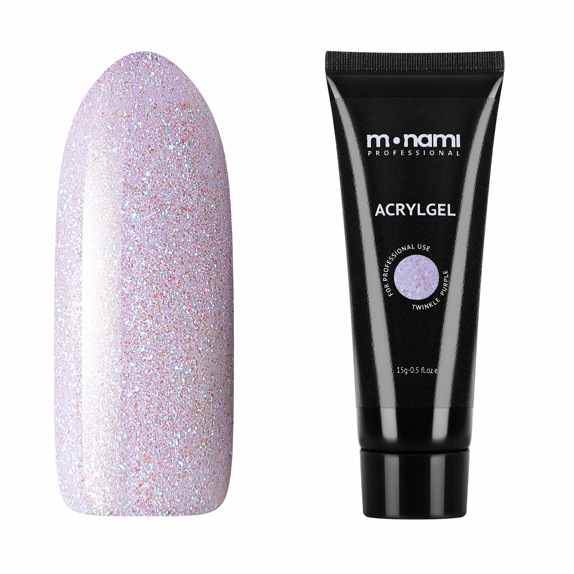 Акриловый гель для наращивания ногтей Monami Professional, AcrylGel Twinkle Purple 15г
