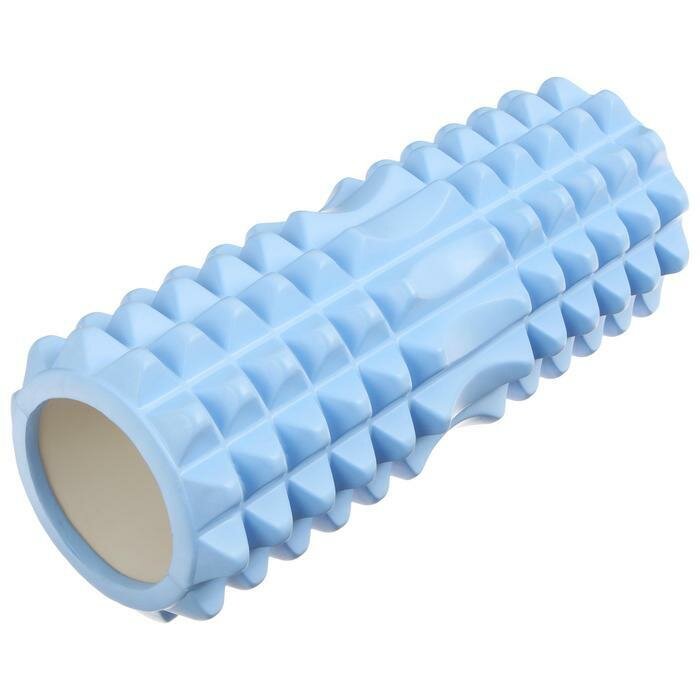 Роллер массажный для йоги 33 х 10 см, цвет синий