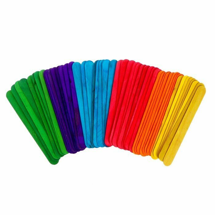 Счётные палочки большие цветные, набор 50 шт, длина палочки: 15 см