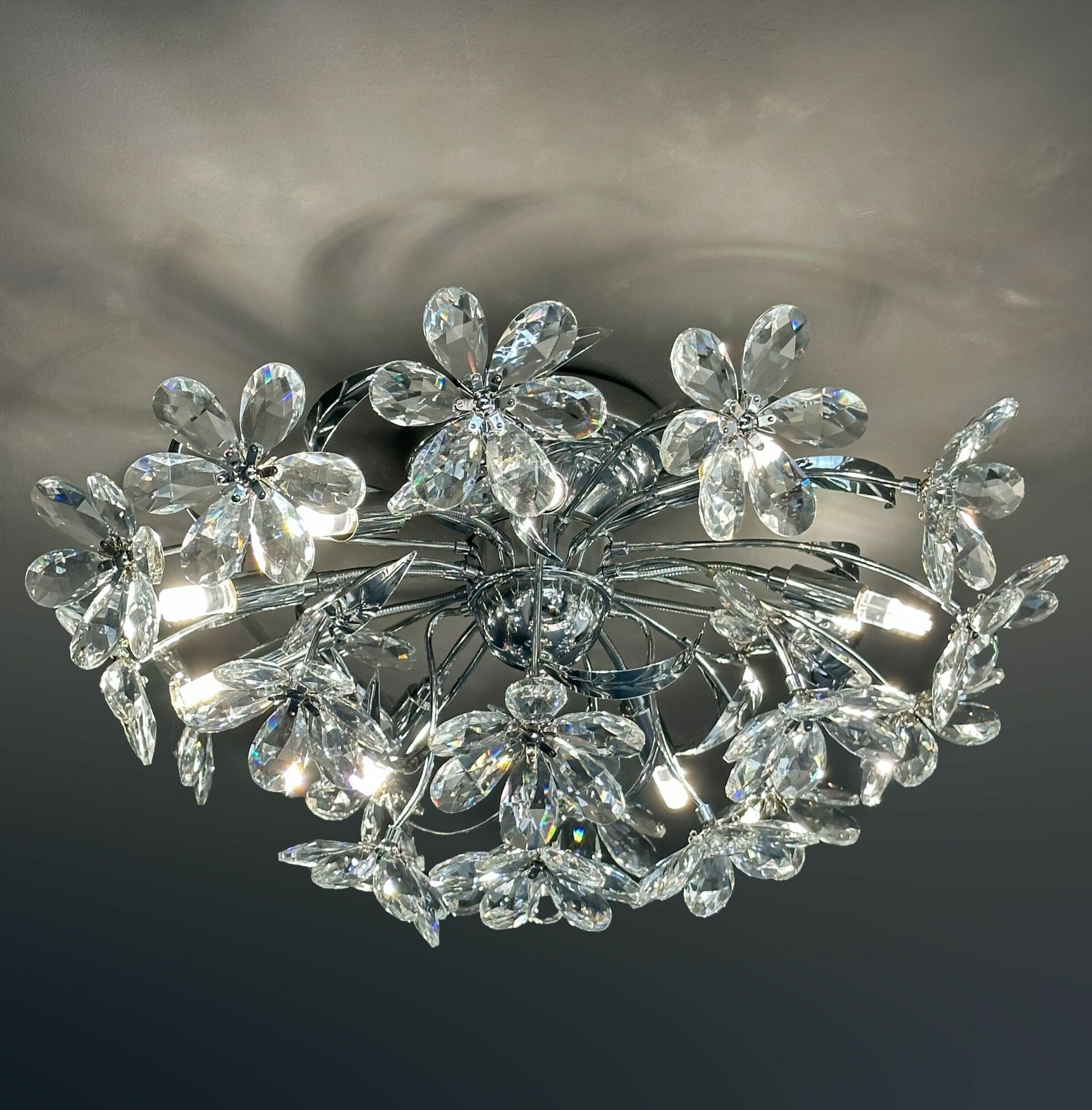 FIORI Люстра потолочная Notte Giorno Кристалл Прозрачный +хром