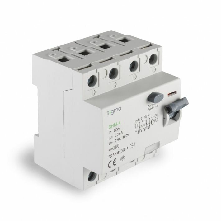 SIGMA Выключатели дифференциального тока ВДТ (УЗО) АС 4Р 30mA 6кА 80А