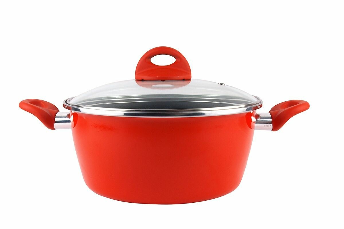 Кастрюля с крышкой низкая Vitrinor Pomodoro 24