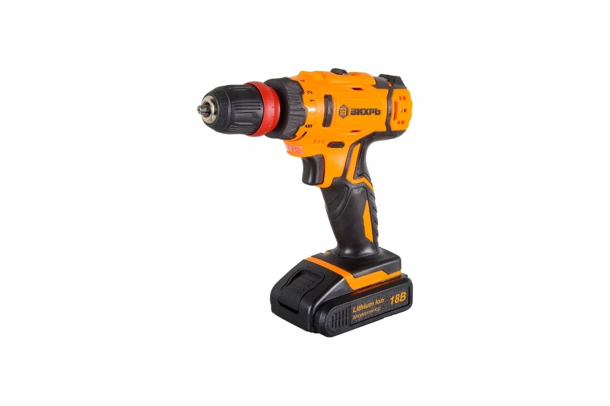 Аккумуляторная дрель-шуруповерт Вихрь ДА-18Л-2КC, 2.0 А/ч 72/14/34