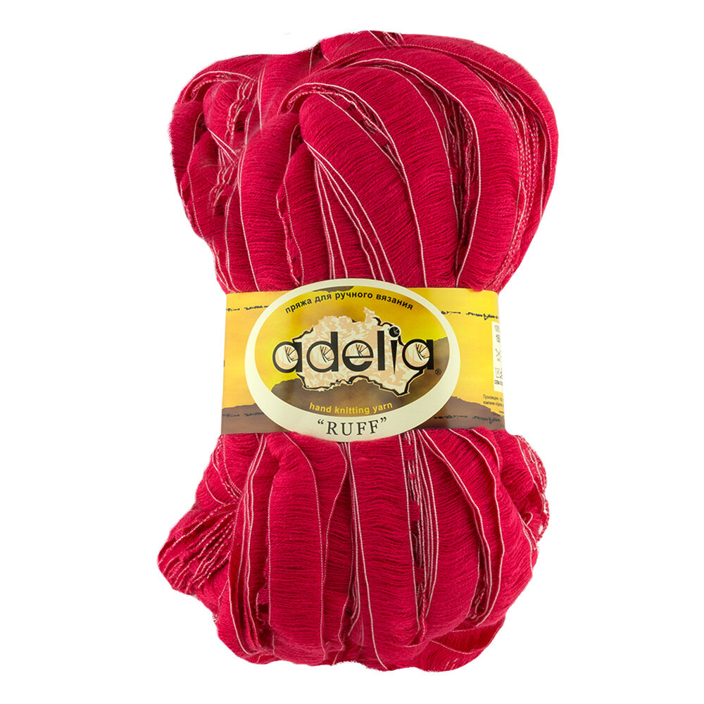 Пряжа Adelia "RUFF" 100% акрил 2 мотка 150 г 60 м №19 т. розовый
