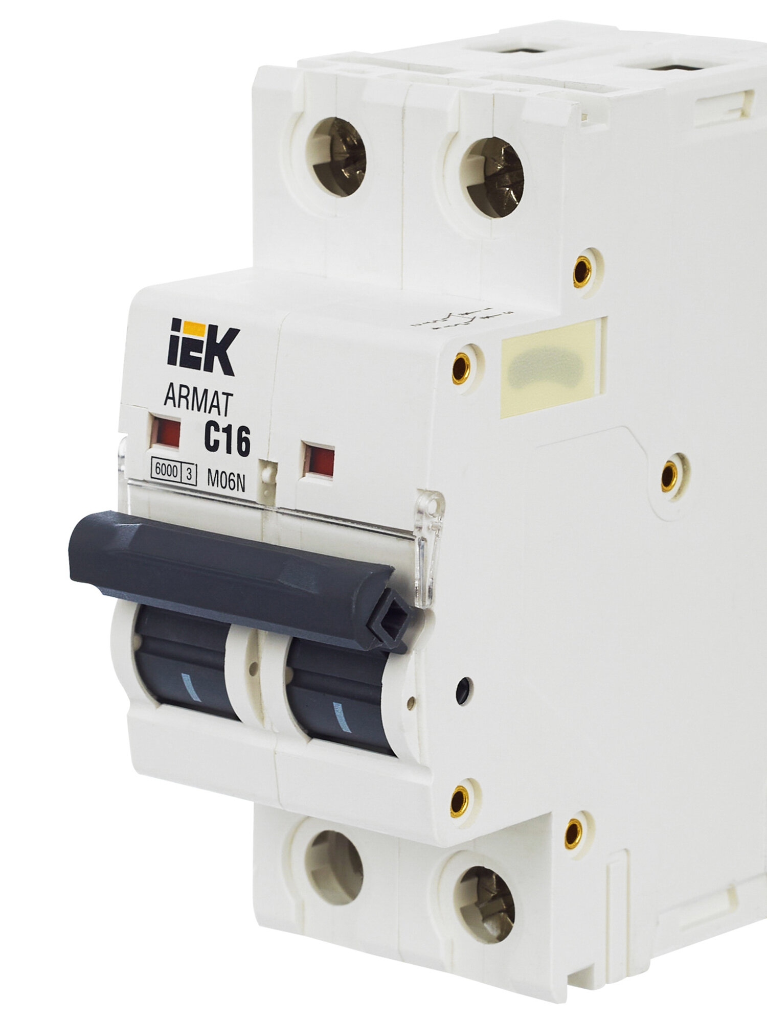 Автоматический выключатель двухполюсный M06N 2P C 16А IEK серии ARMAT