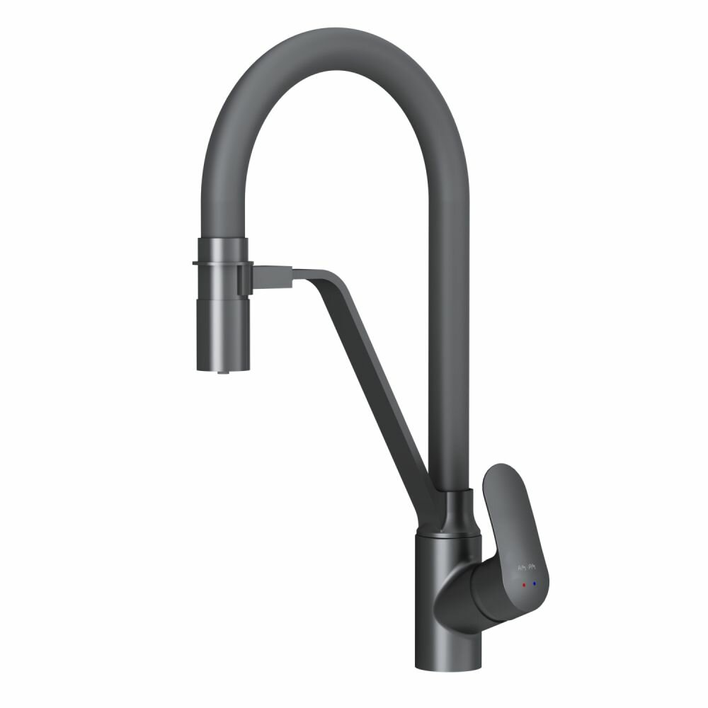 F8007822 Смеситель для кухни AM.PM Like с каналом для питьевой воды и гибким изливом, черный