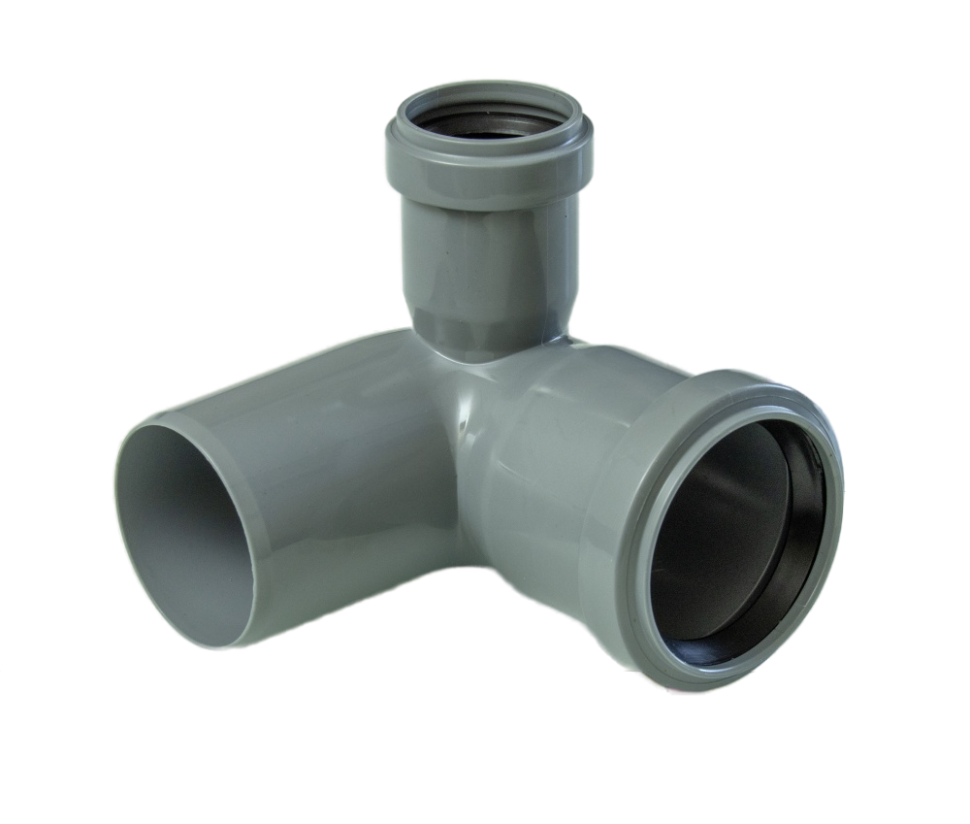 Спецотвод канализационный 50х32х50 90гр левый (серый)