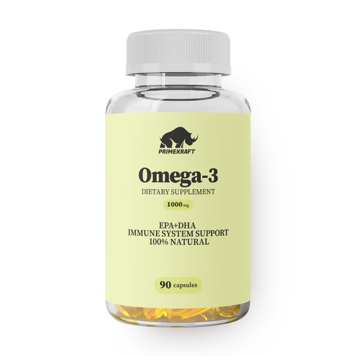 Омега-3 PrimeKraft 1000, рыбий жир, желатиновая оболочка, 80 г