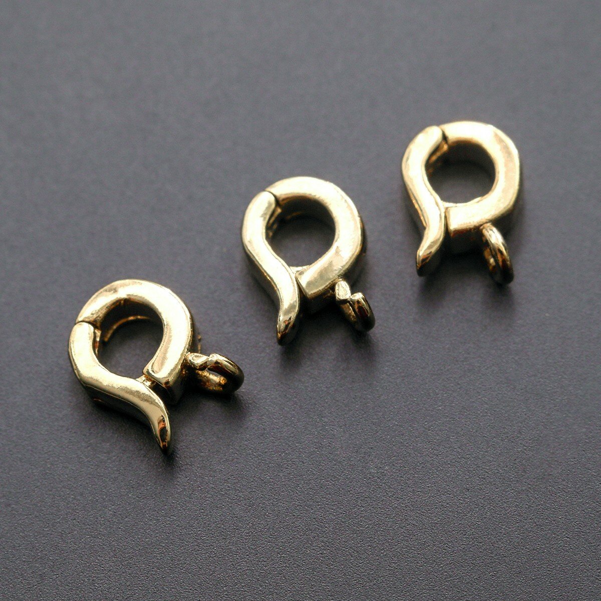 Бейл держатель для кулона подвески 3 шт для бижутерии/украшений, позолота, размер 8x5.5x2 мм