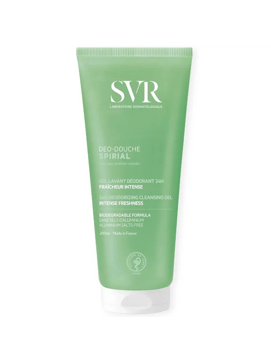 Гель-дезодорант SVR Spirial Deo-Douche, антибактериальный, 24-часовая защита, 200 мл