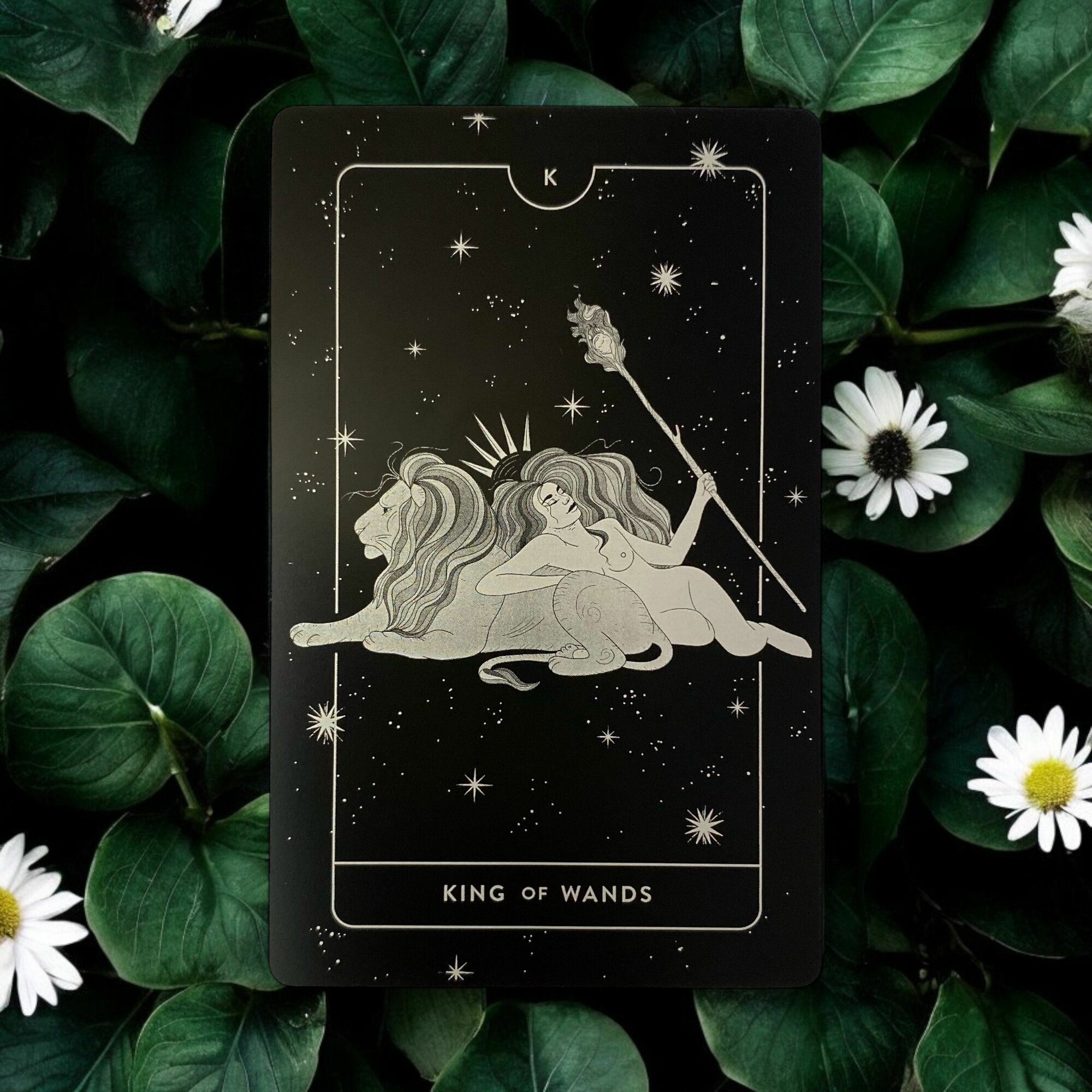 Металлическая карта таро Король Жезлов