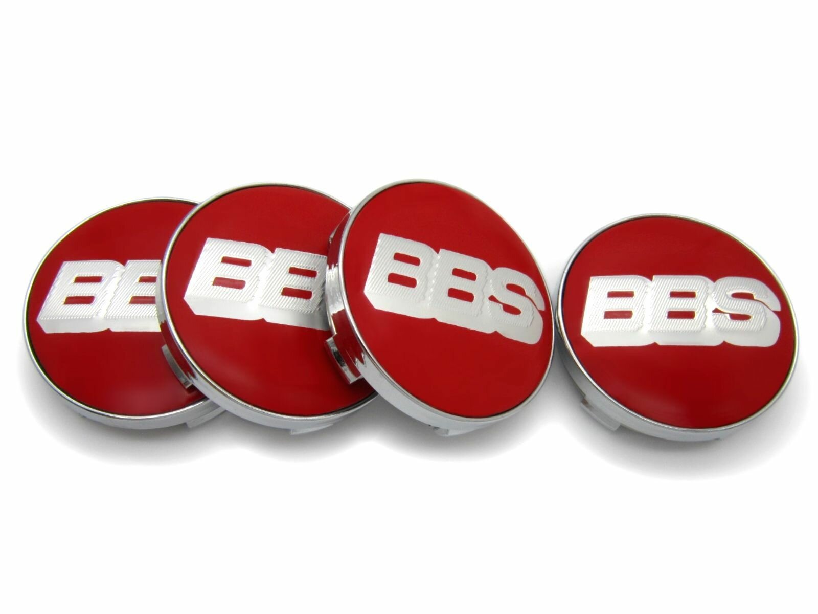 Колпачки, заглушки на литые диски BBS red 60/56 мм, комплект 4 шт.