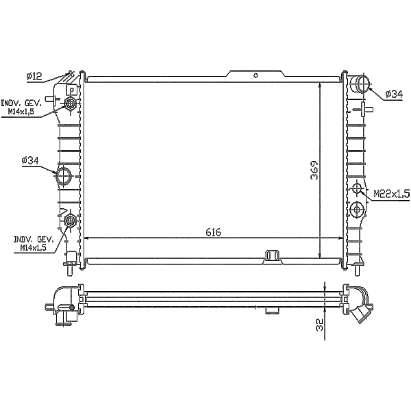 STELLOX 10-26012-SX (1026012_SX / 1300092 / 1300107) радиатор системы охлаждения акпп\ Opel (Опель) vectra 1.4-1.7d