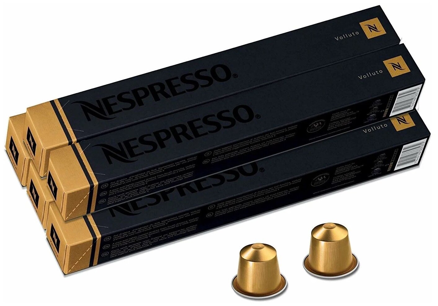 Кофе в капсулах Nespresso Volluto, 5 упаковок по 10 капсул, интенсивность 4, производство Швейцария