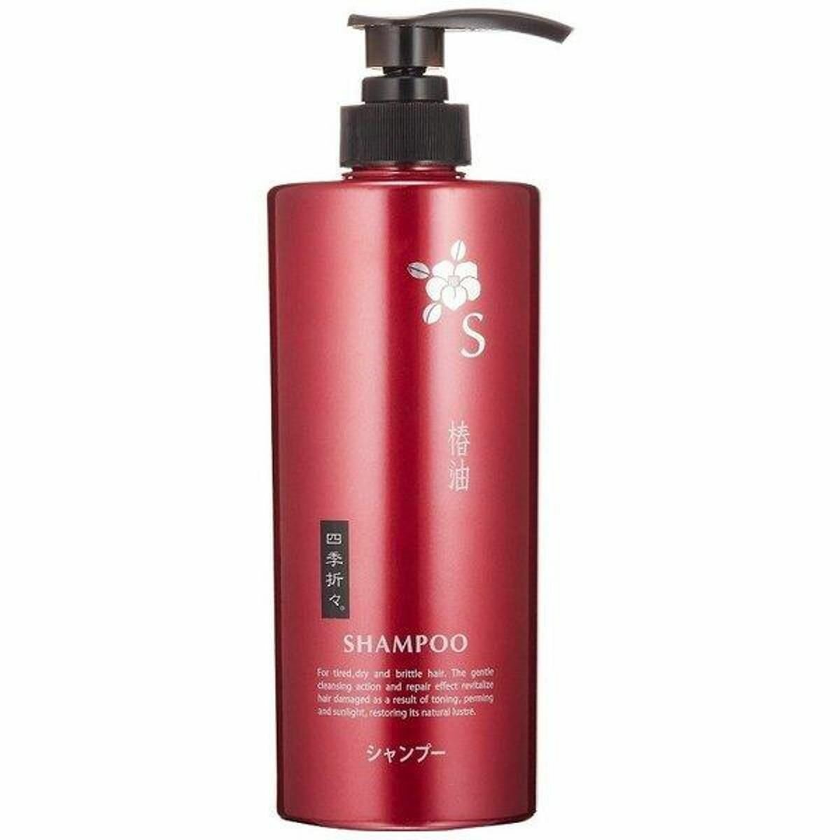 KUMANO YUSHI Шампунь для сухих и поврежденных волос Shikioriori Camellia Oil c маслом камелии, 600мл.