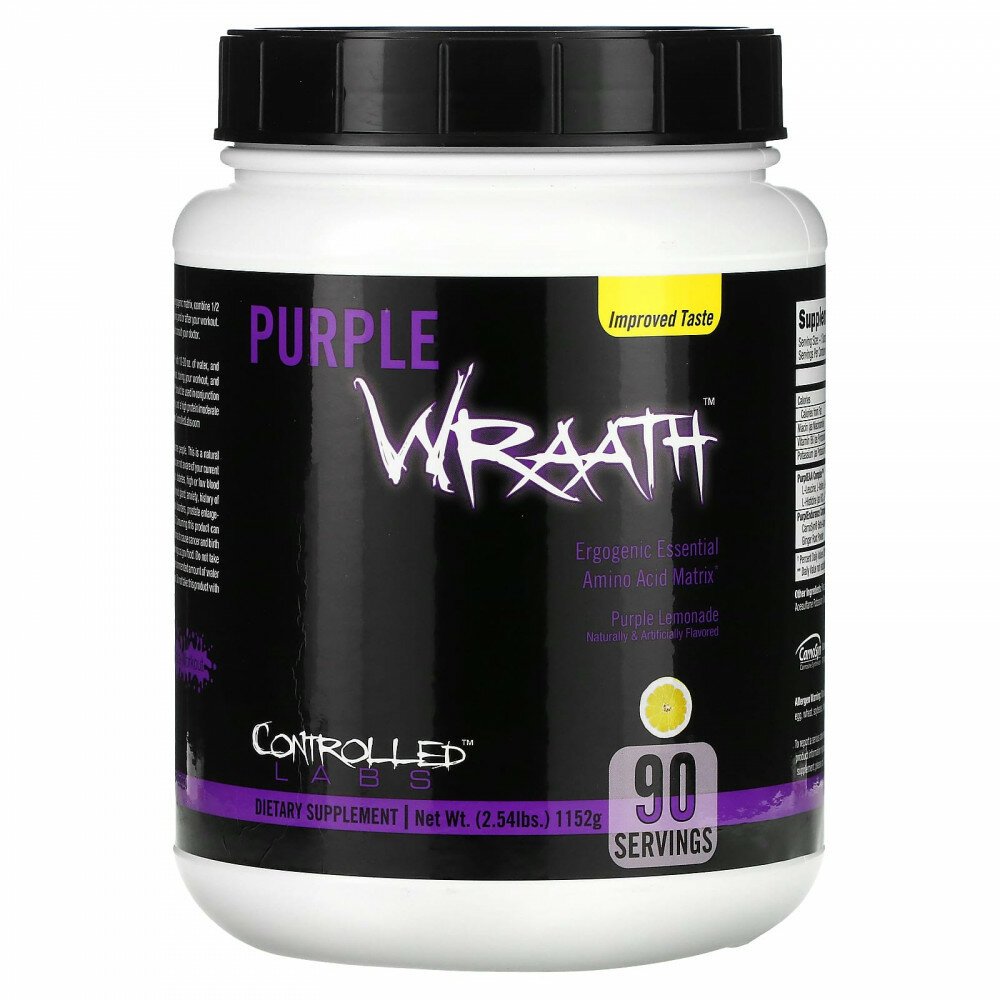 Controlled Labs, Purple Wraath™, со вкусом фиолетового лимонада, 1152 г (2,54 фунта)