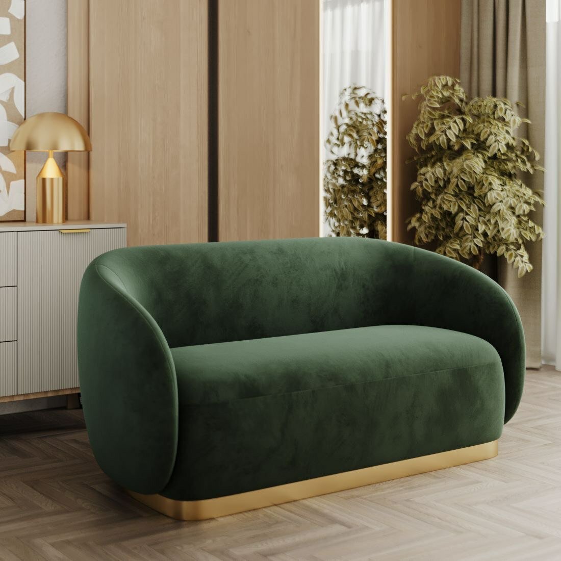 Диван в современном стиле ZAFFIRO прямой 142 см DREAM ARBEN цвет FOREST