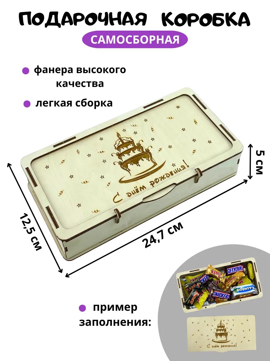 Подарочная коробка С Днём Рождения- подарок