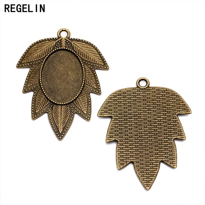 REGELIN Античный бронзовый кулон-основа кленовый лист 18*25 мм antique bronze