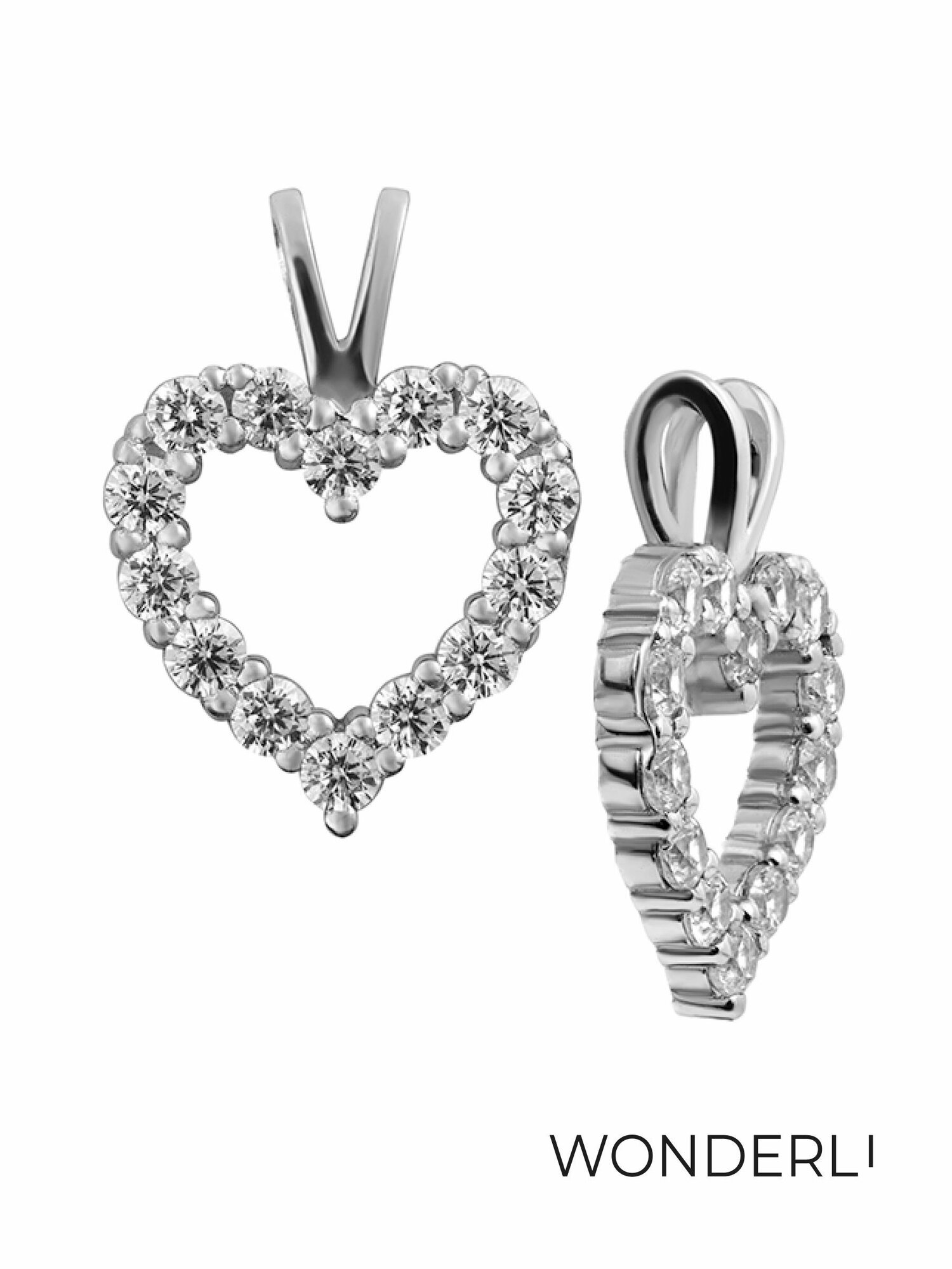 Подвеска, серебро, 925 проба, родирование, фианит