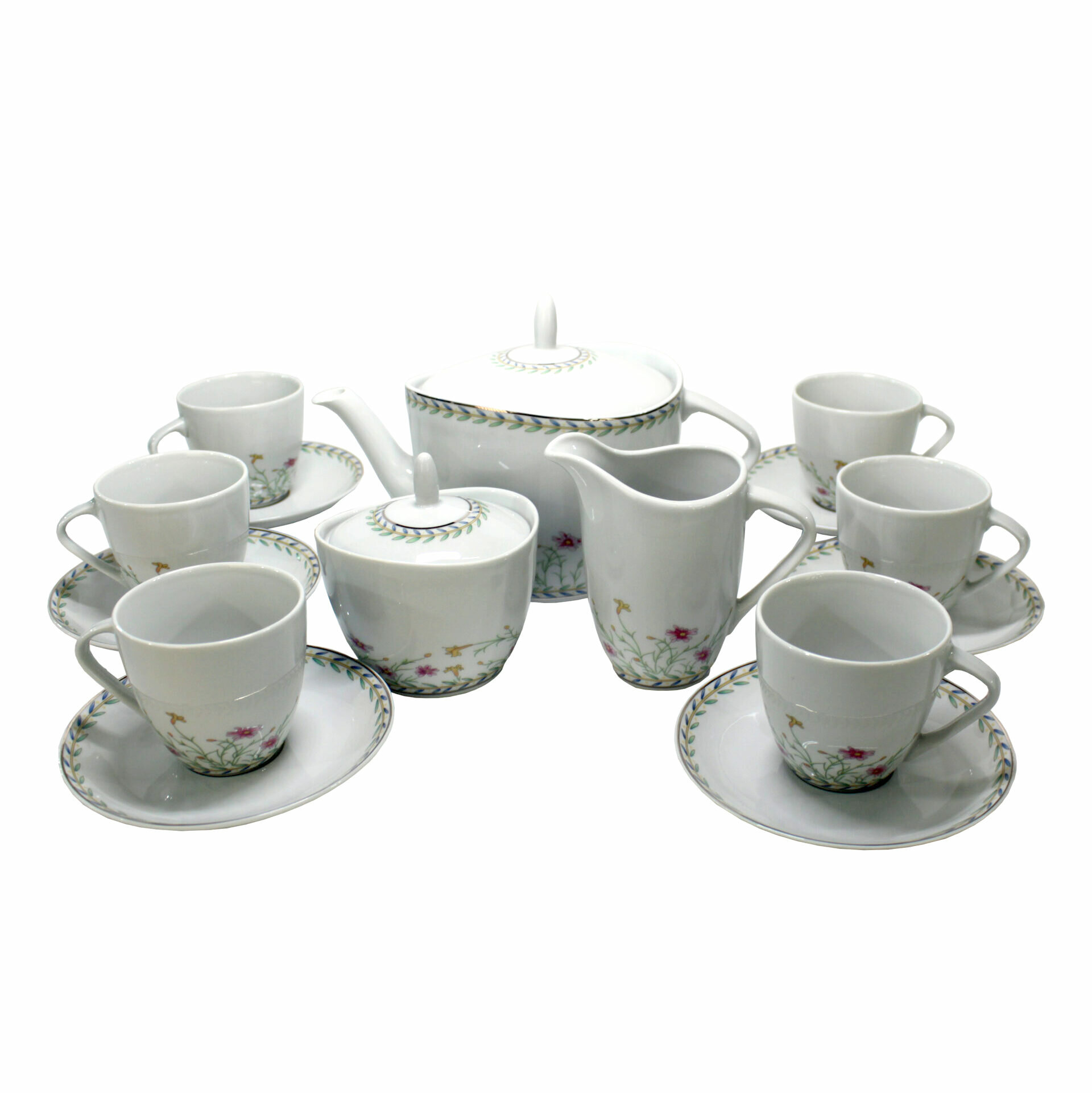 Чайный сервиз 15 пр. 1 шт, "Сильвия" Полевые цветы Thun Чехия