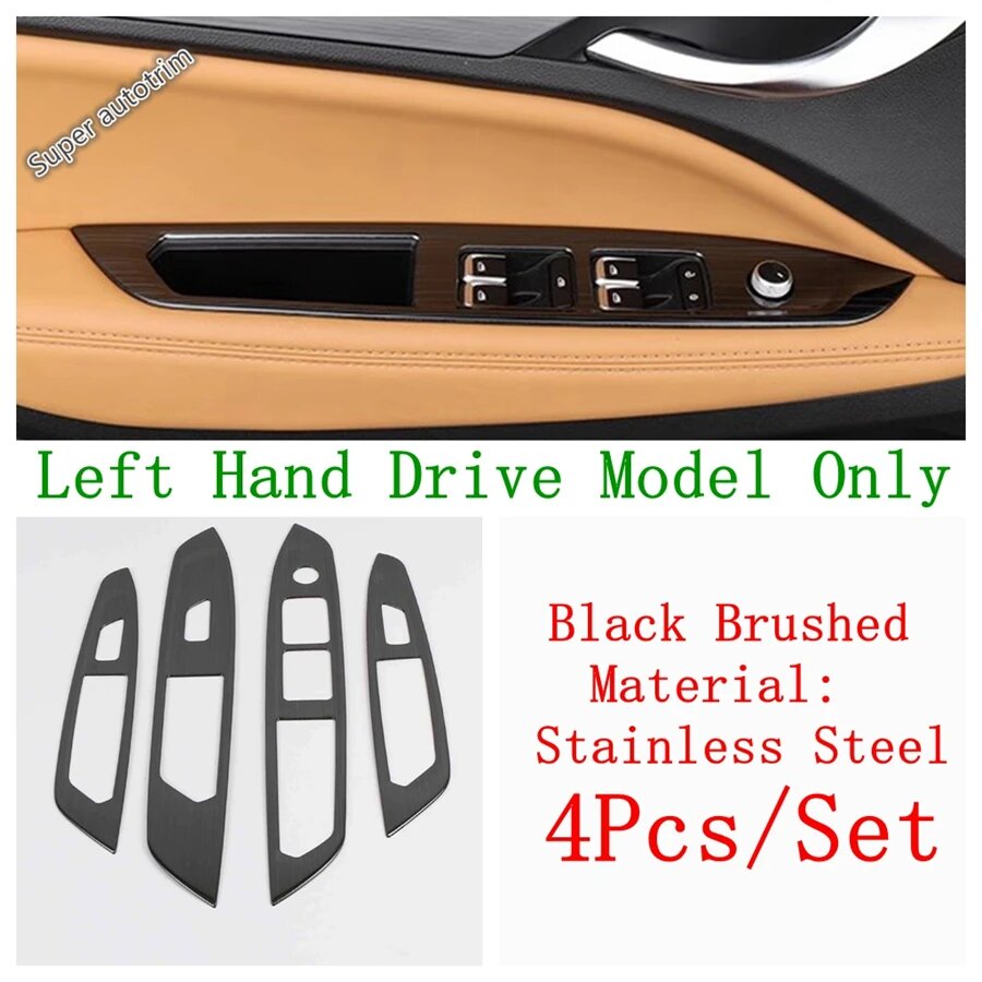 Накладка на кнопку стеклоподъемника Geely Tugella FY11 2021-2023, Black Brushed