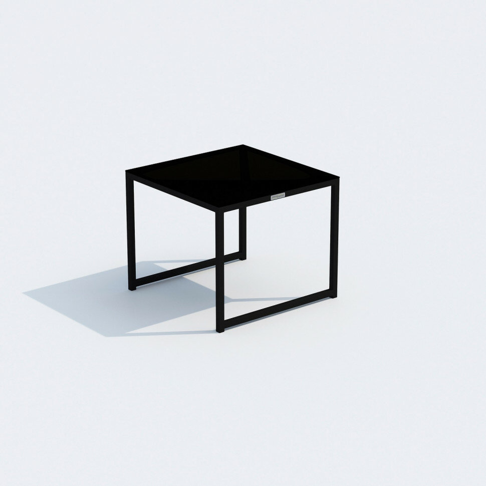 Столик IDEAL PATIO "FESTA", для шезлонгов, металл/стекло, черный, 50 х 50 x 42 см