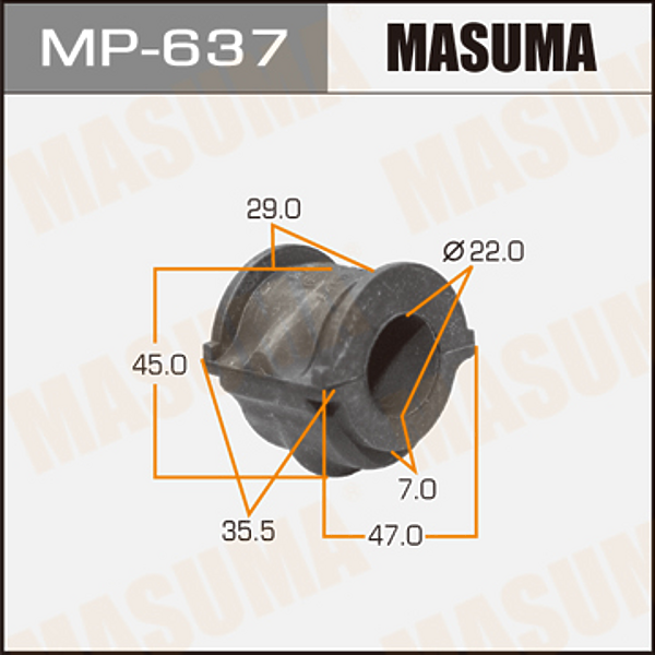 MASUMA MP-637 (546132Y002 / 546132Y003 / 546134U006) втулка стабилизатора пер. Nissan (Ниссан) maxima, (Комплект 2 штуки)