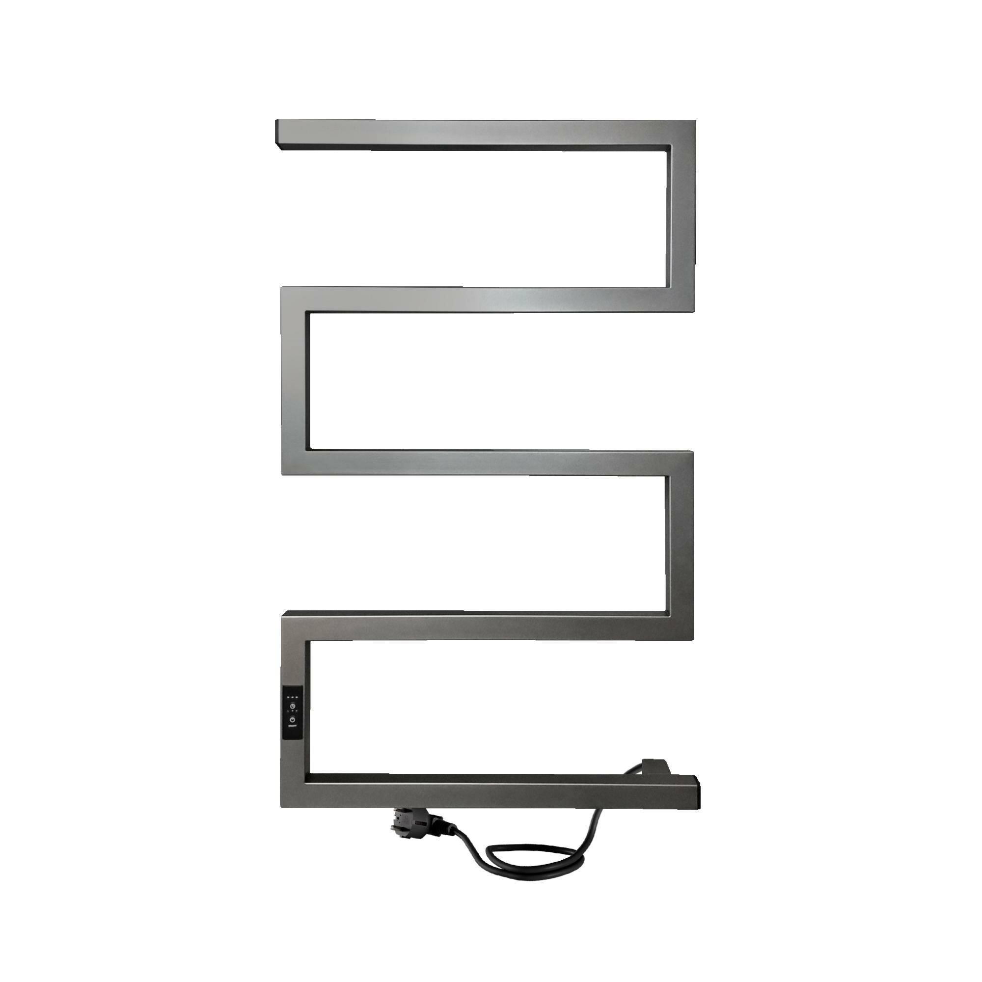 Полотенцесушитель электрический 800х500 INDIGO Sparta (DGS80-50GFMRt) правое подключение, Graphite Metallic