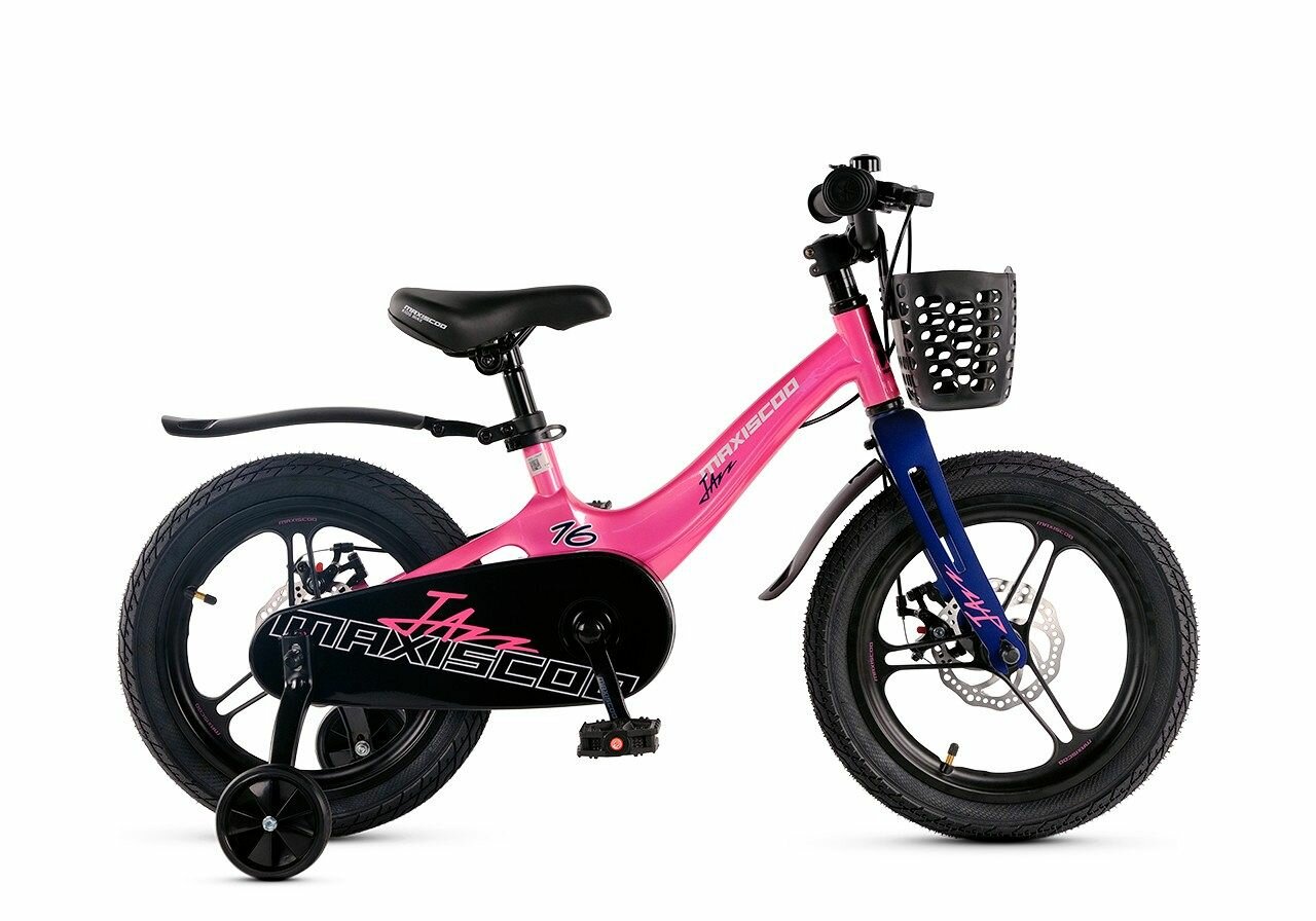 Велосипед детский Maxiscoo Jazz Pro 16 (2025), рама магниевый сплав, цвет Розовый Сапфир