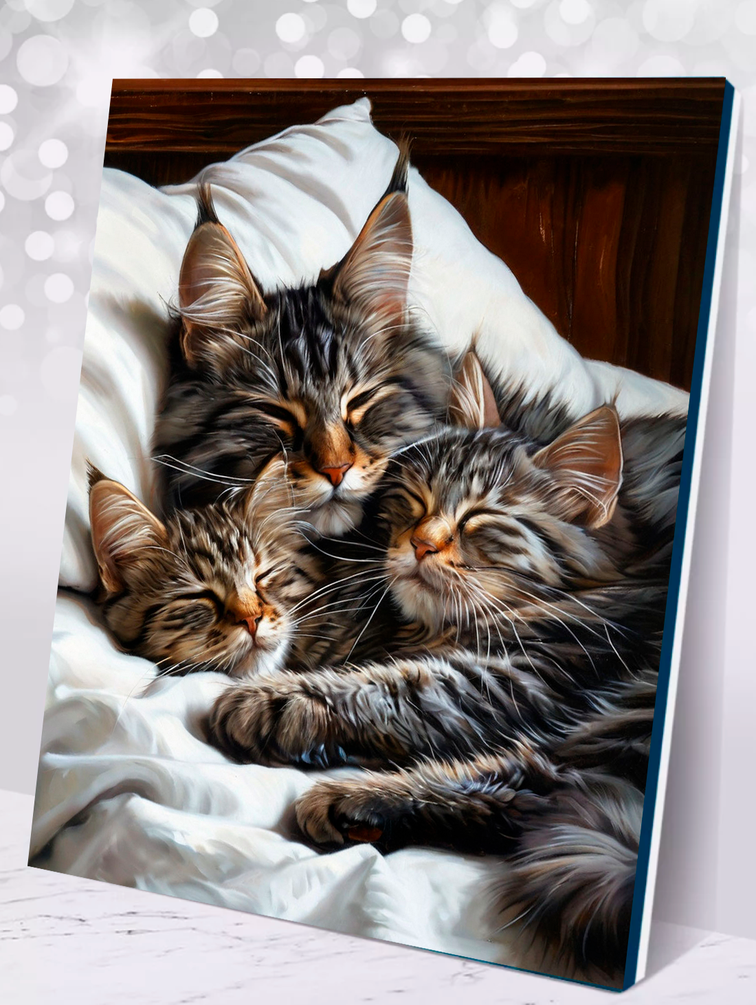 Картина по номерам "Семейство Мейн-кунов" 40х50 см, хлопковый холст на подрамнике, акрил, АртТойс