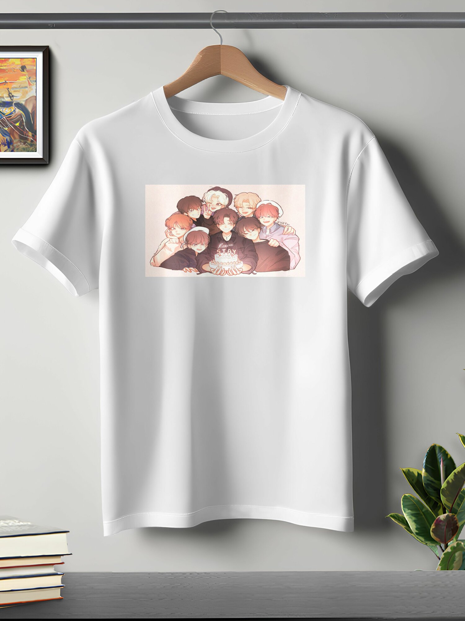 Футболка  Детская ONEQ 122 (7-8) размер с принтом Stray Kids, белая