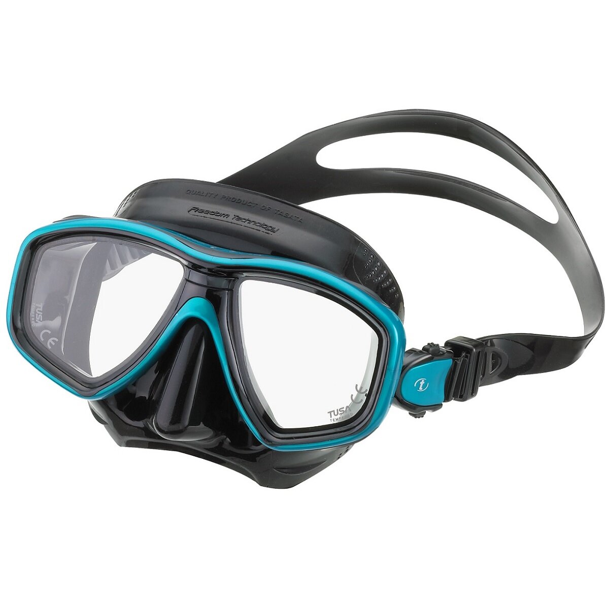 Маска для дайвинга TUSA M-212 Ceos черный силикон, лазурная рамка