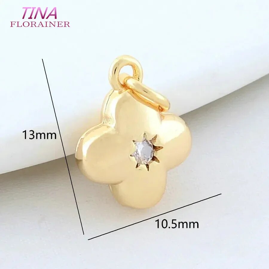 Подвеска Florainer Tina, цветок, 13x10.5 мм, Style 5, 4шт