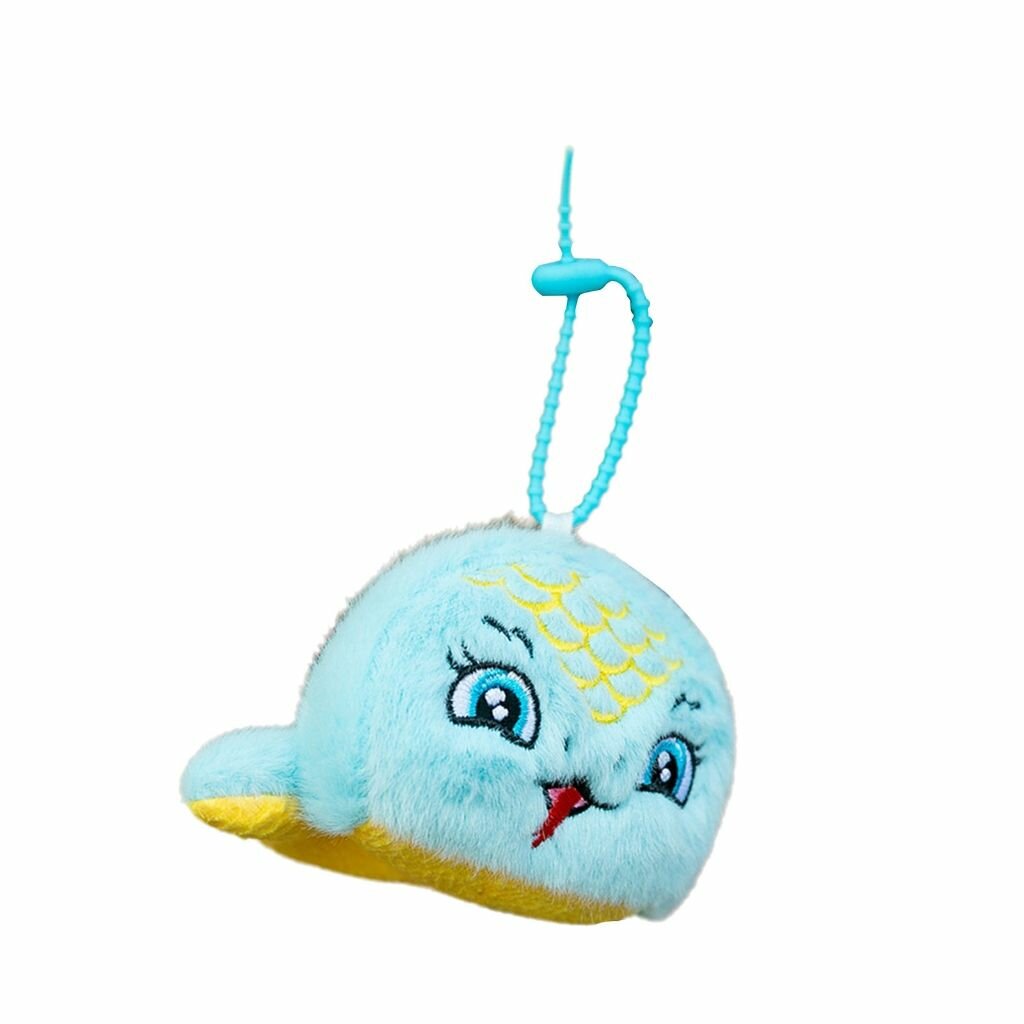 Плюшевая игрушка, Талисман года Змеи - подвеска в виде головы змеи - синяя