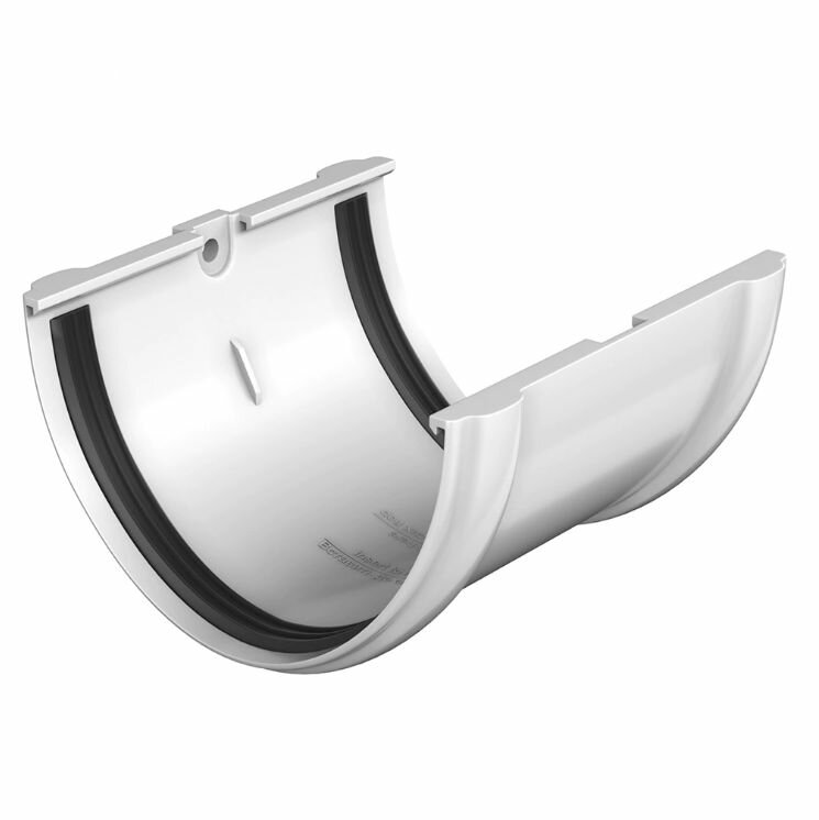 Соединитель желоба водостока технониколь 125мм белый RAL 9003, 2 шт.