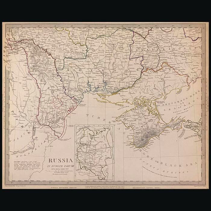 Антикварная Крым. Россия в Европе. Черное море. 1835г.