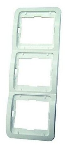 Рамка трехместная "Mimoza", вертикальная, белая