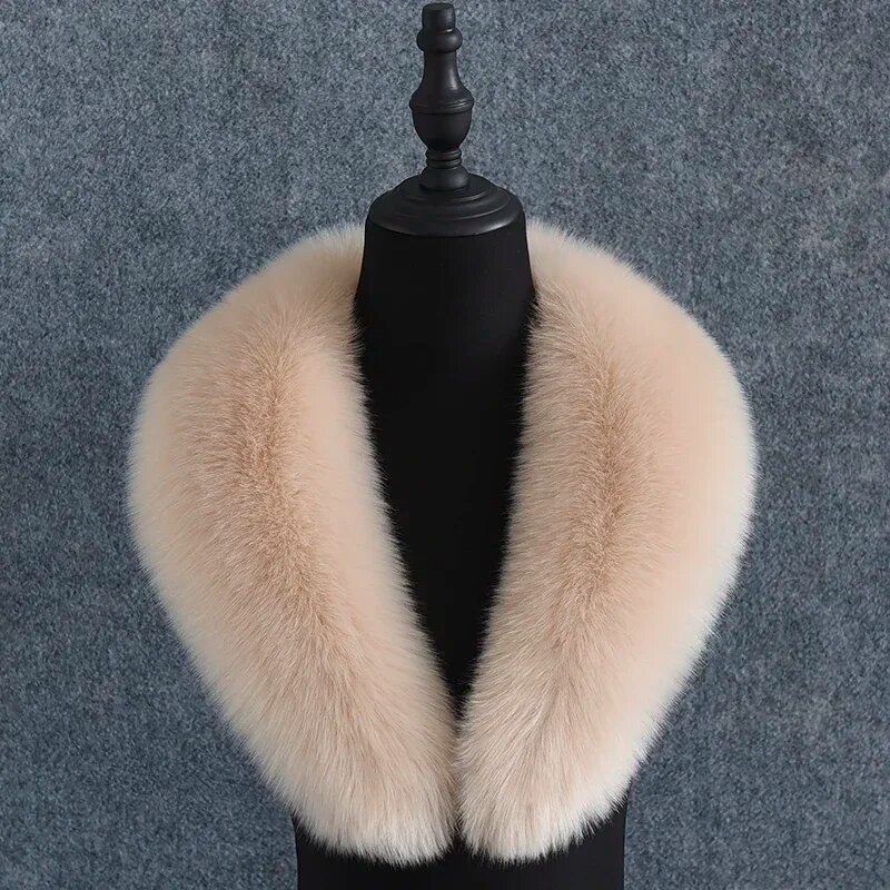 Фальшивый лисий мех воротник для женщин мужчин детей супер роскошные меховые шарфы шаль вниз пальто толстый теплый декор 50 см 75 см 90 см высокое качество,200,18, искусственный мех, полиэстер,