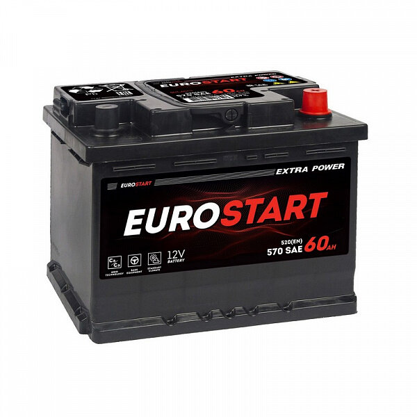 EUROSTART Extra Power 60.0 Ah R+ 520 A ОП (242x175x190) L2 242x175x190