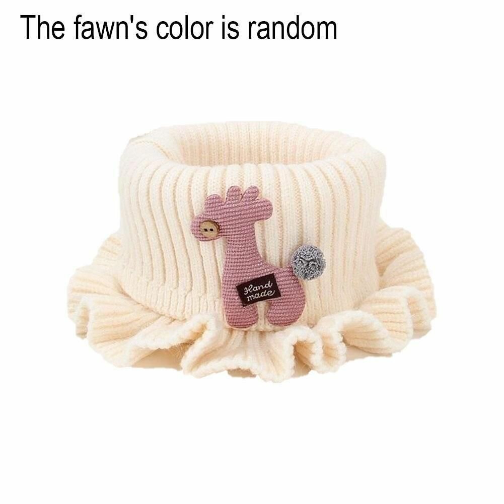 Детский теплый вязаный шарф-нагрудник с рисунком из мультфильма