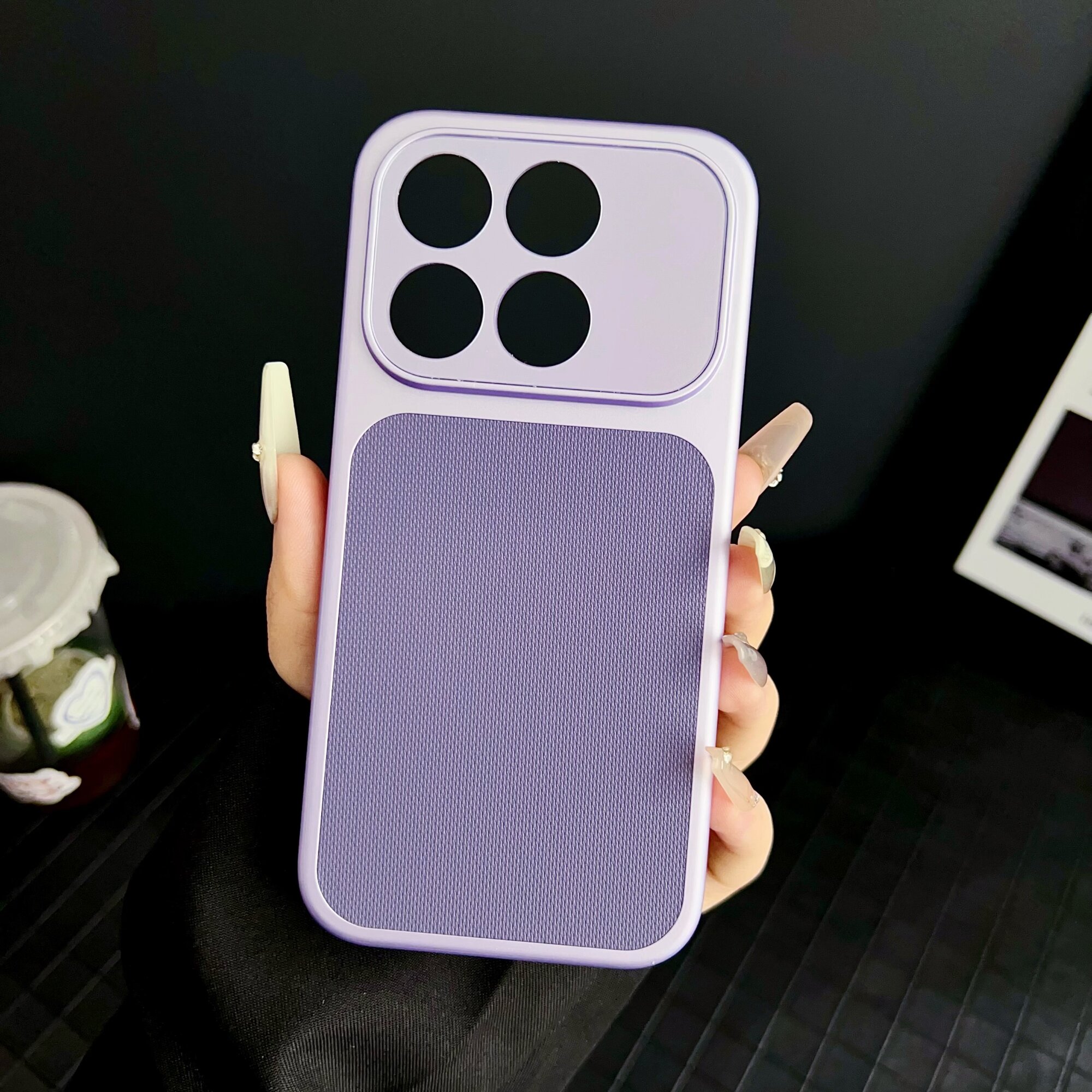 Чехол для Xiaomi 17/Сяоми 17, soft touch, чехол-кардиомонитор, искусственная кожа, поликарбонат (PC), защита камеры, ударопрочный, усиленные углы, Xiaomi, Xiaomi 17, purple,