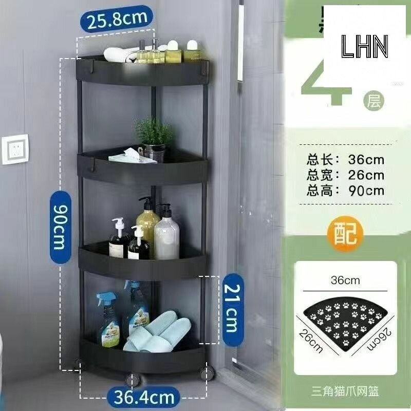 Стеллаж для ванной "Икеа", многослойный, чёрный, 3 уровня, 50% пластик, 5кг