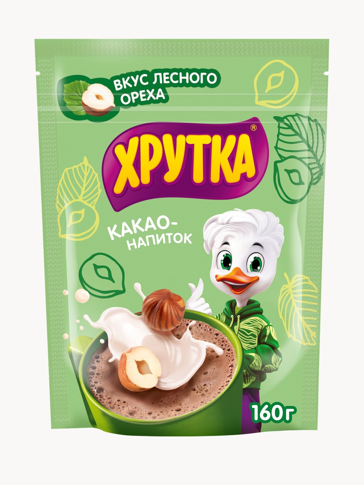 Какао-напиток хрутка "Лесной орех", для детей, растворимый, 160 г