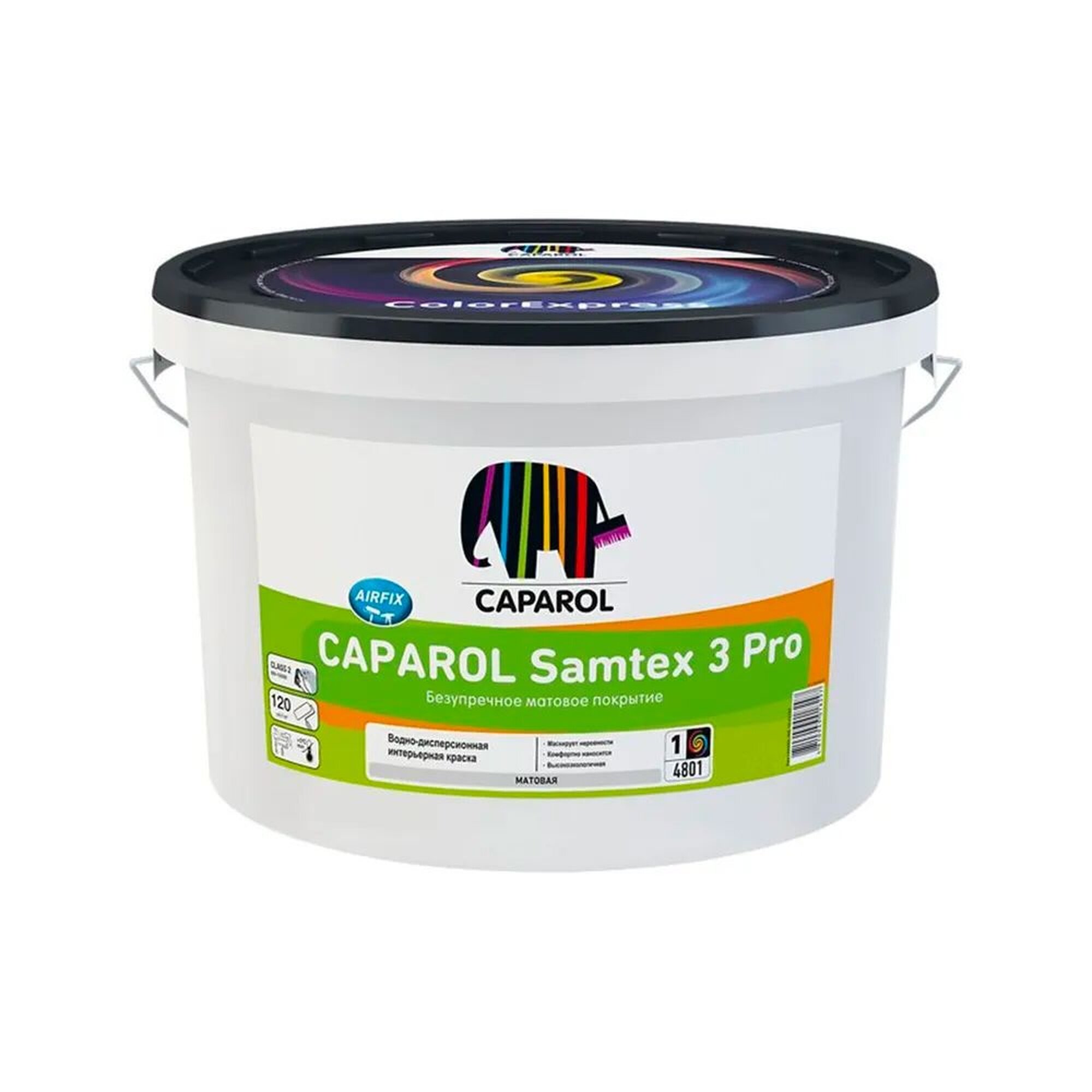 Краска интерьерная Caparol SAMTEX 3 PRO, база С, матовая, 9.4 л